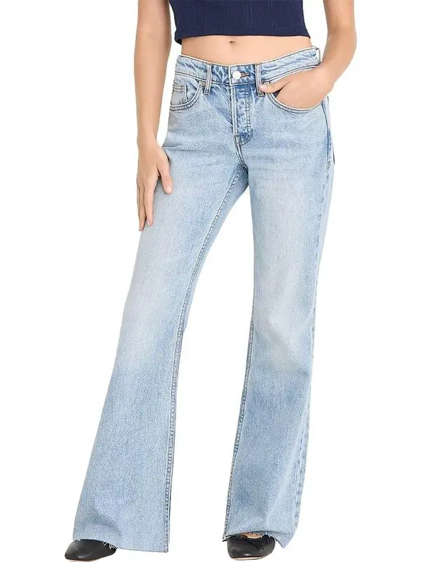 Good American Vintage Low Relaxed Flare Jeans - Indigo