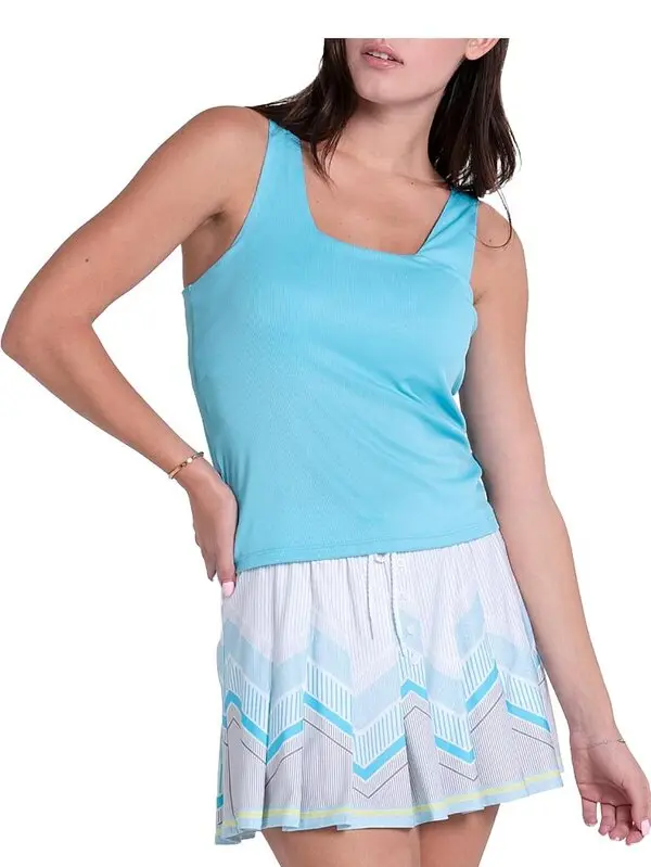 Lucky In Love Squared Up Tank - Blue