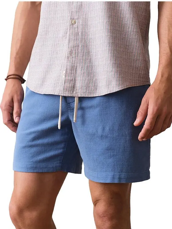 Marine Layer 6" Beach Shorts With Drawstring Waist - Cornflower Blue