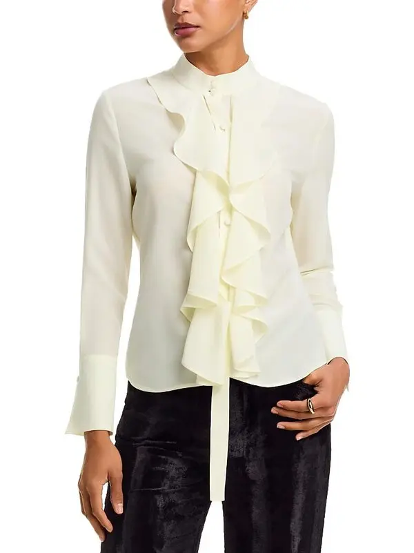 Alexander McQueen Silk Crepe De Chine Blouse - Cream