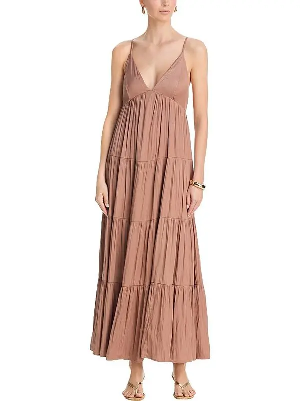 L'Agence Lua Tiered Maxi Dress - Hazelnut