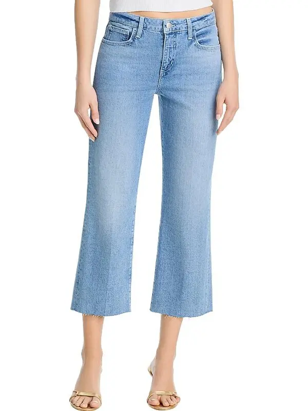 L'Agence Wanda High Rise Crop Wide Leg Jeans - Granova