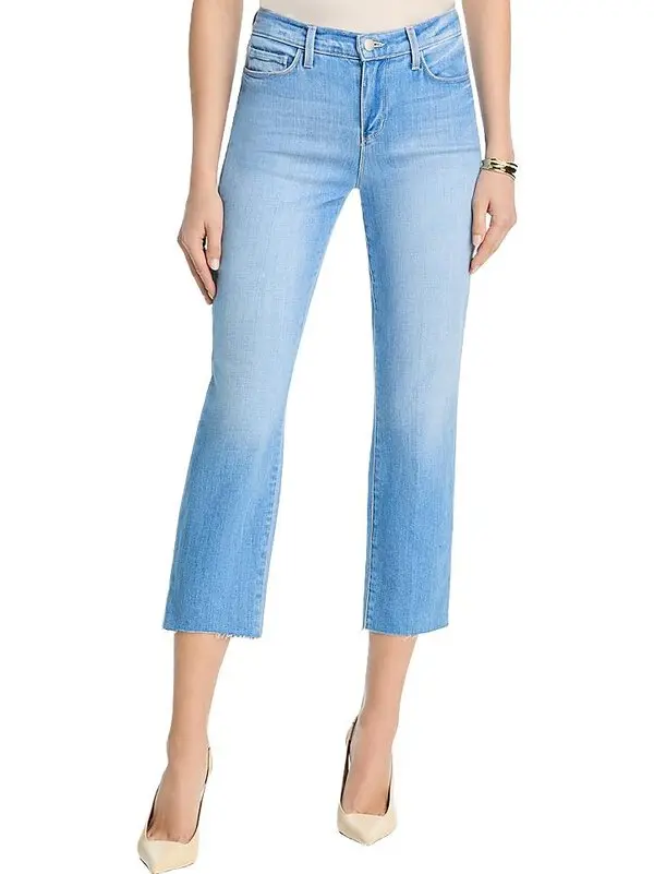 L'Agence Sada High Rise Slim Crop Jeans - Pacific