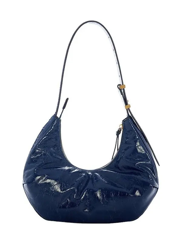 Rag & Bone Hudson Patent Leather Hobo Bag - Blue