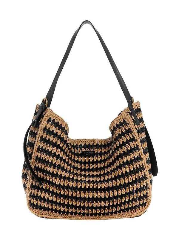 Rag & Bone River Large Crochet Tote - Black Multi