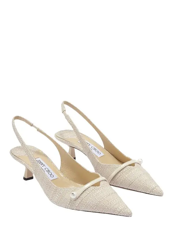 JIMMY CHOO Amita 45 Slingback Pumps - Natural
