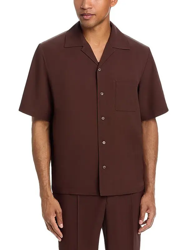Simkhai Cade Loose Fit Camp Collar Shirt - Chocolate