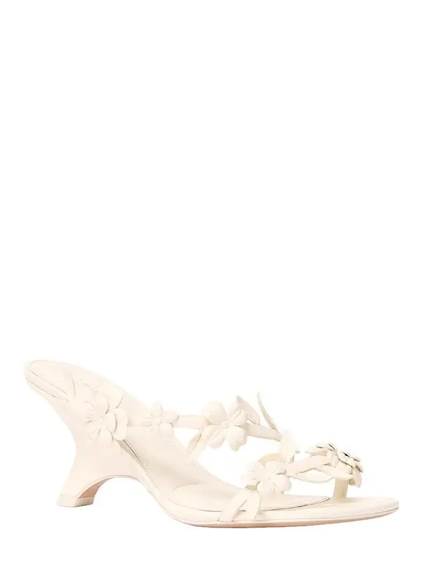 Simkhai Willow Leather Sandals With Floral Embellishments - Ivory