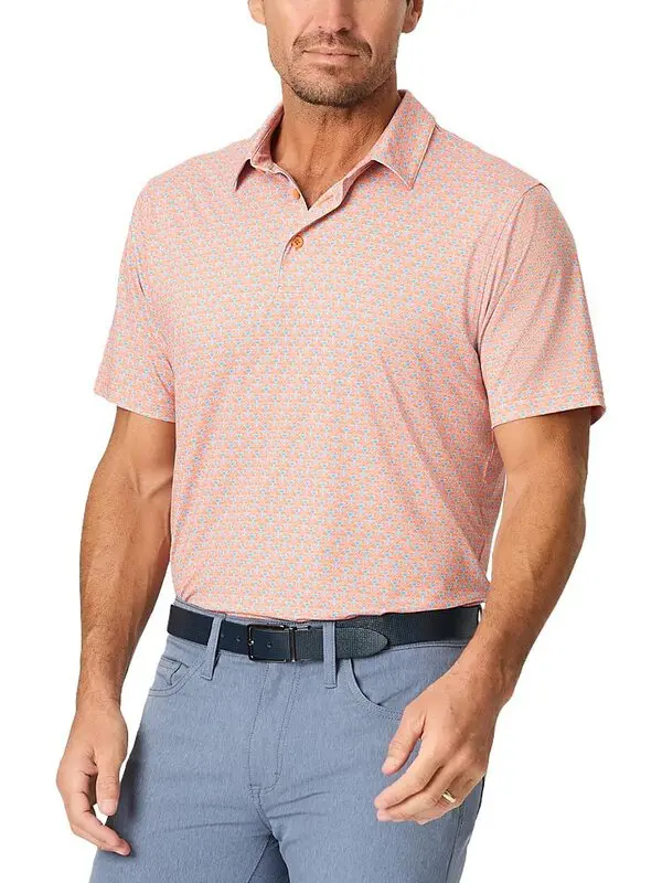 Robert Graham Links & Drinks Knit Polo Shirt - Orange