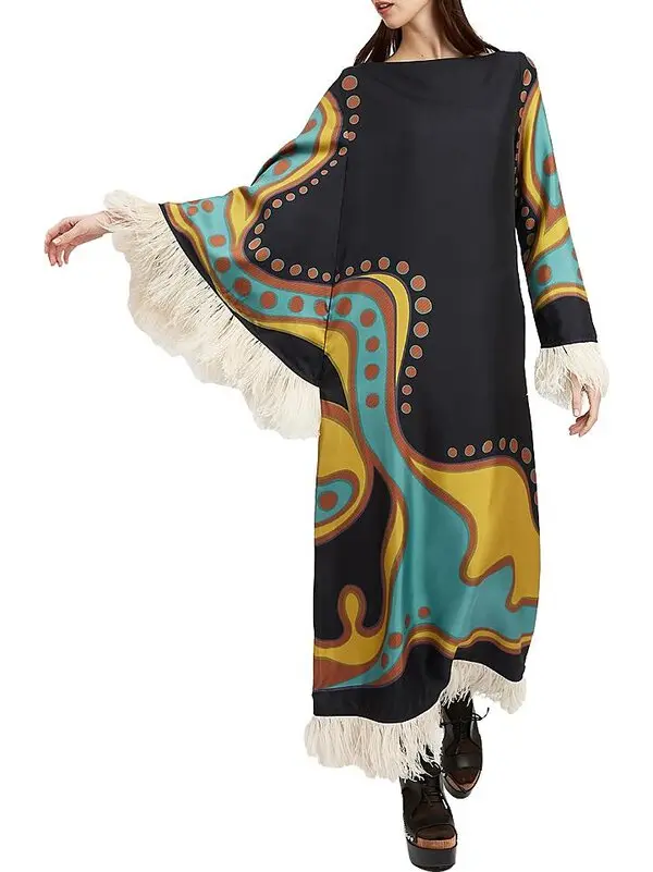La DoubleJ Opera Column Dress - Spritz (placee) Black