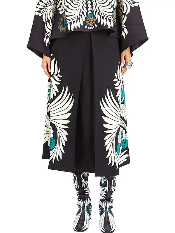 La DoubleJ Santa Monica Satin Skirt With Tiles Motif - Mix Tiles (placee) Black