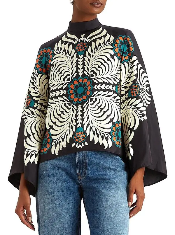 La DoubleJ Make An Exit Top - Mix Tiles (placee) Black