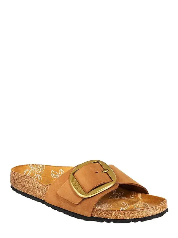 BIRKENSTOCK Madrid Big Buckle Printed Footbed Slide Sandals - Mink