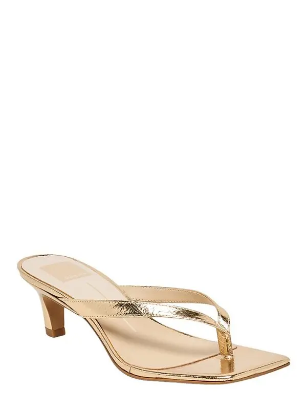 Dolce Vita Ramia Thong Sandals - Gold Distressed Leather