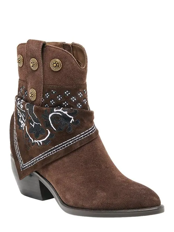 Dolce Vita Mekala Ankle Boots - Dark Brown Suede