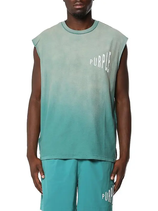 PURPLE BRAND Textured Sleeveless Tee - Green
