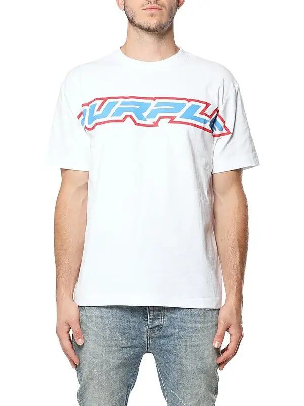 PURPLE BRAND Textured Jersey Short Sleeve Tee - White