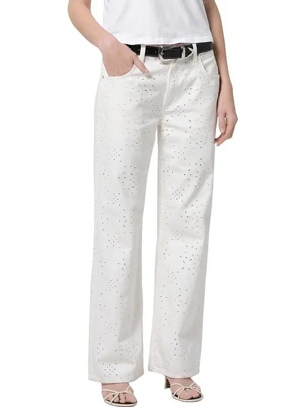 Citizens Of Humanity Lindz Easy Straight Leg High Rise Jeans - Blanc