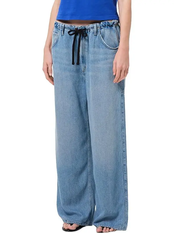 AGOLDE Shaw Drawstring Wide Leg Jeans - Script