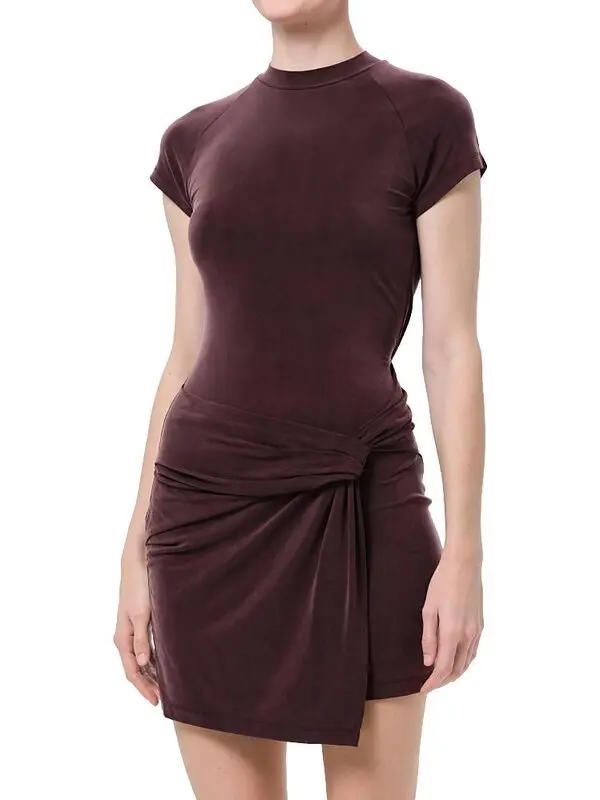 AGOLDE Kerri Draped Overlay Mini Dress - Plum