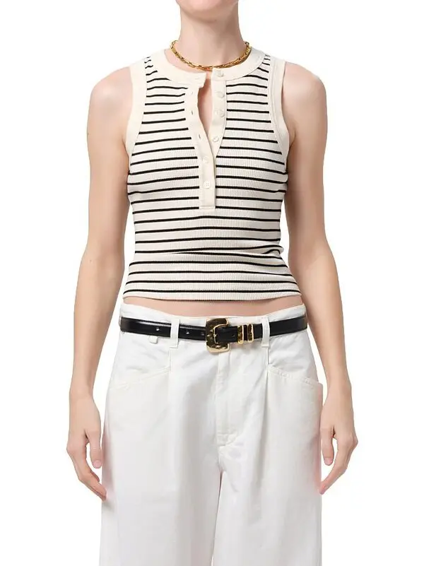 Citizens Of Humanity Caralyn Ribbed Tank Top - Quartz Stripe