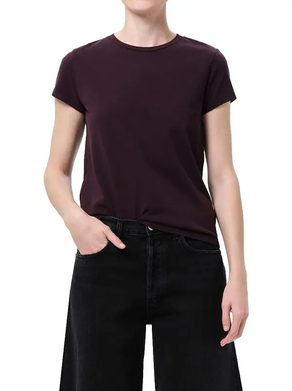 AGOLDE Adine Long Line Tee - Eggplant