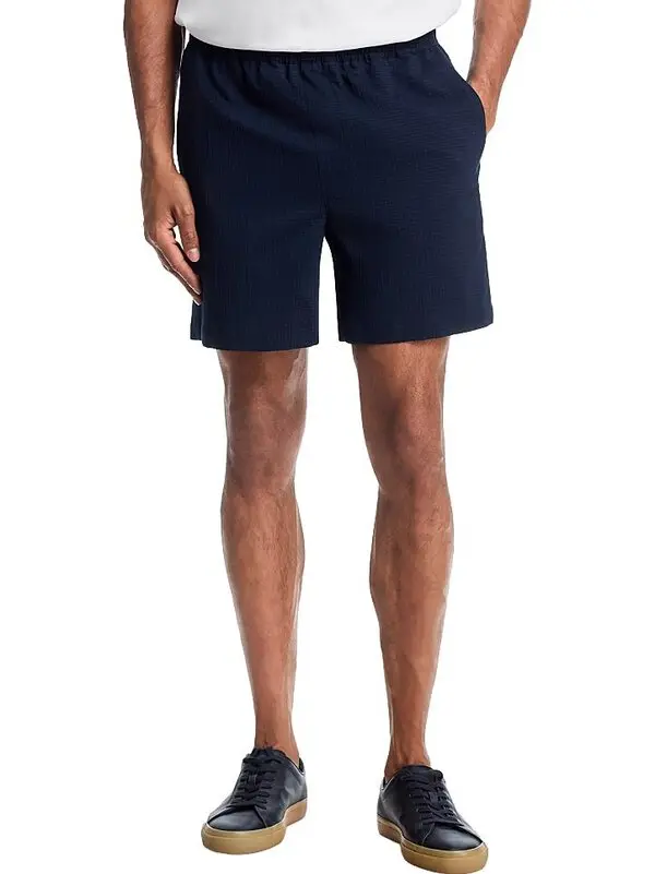 FRAME Regular Fit Seersucker Shorts - Navy