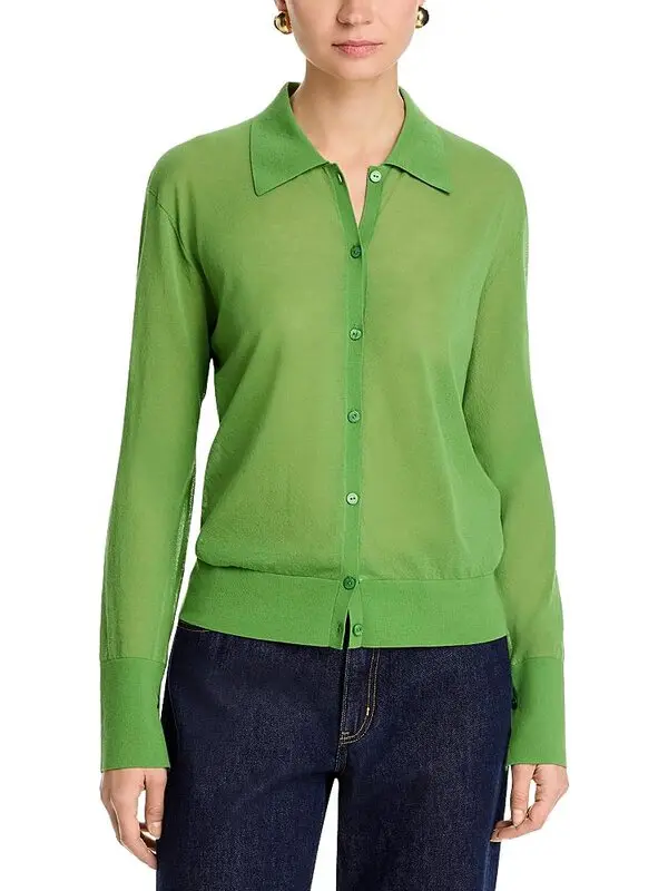 FRAME The Collared Cardi - Peridot