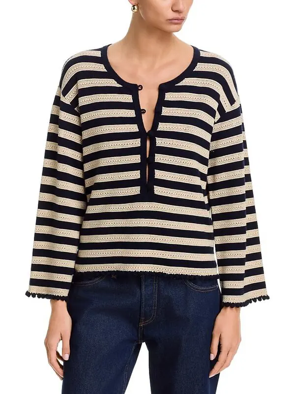 FRAME The Gathered Sweater - Cream Multi