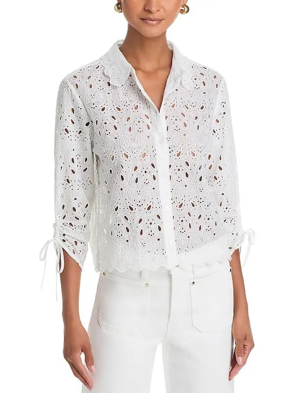 FRAME Paisley Eyelet Shirt - White