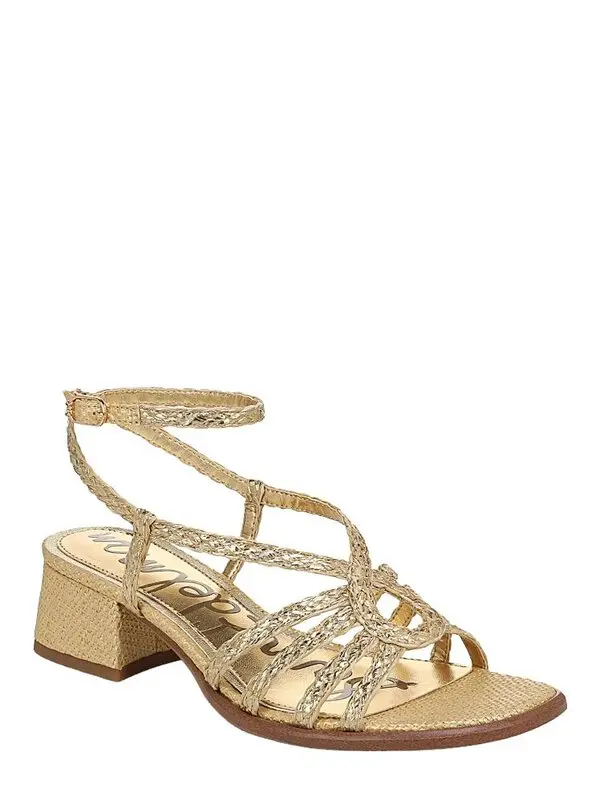 Sam Edelman Fletcher Braided Strappy Sandals - Amber Gold