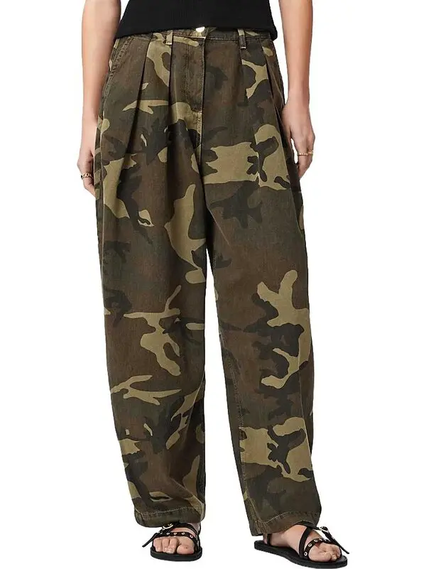 ALLSAINTS Becca High Rise Camouflage Trousers - Camo Green