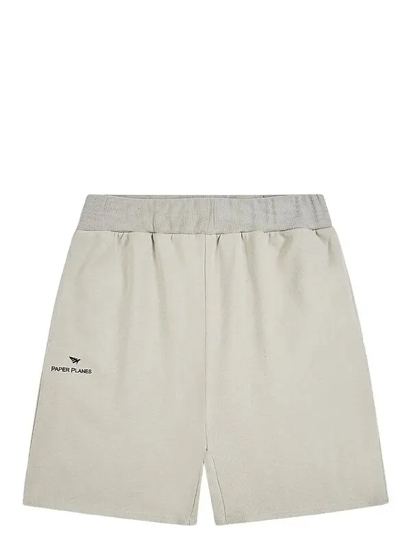 PAPER PLANES French Terry Script Weld Shorts - Grey