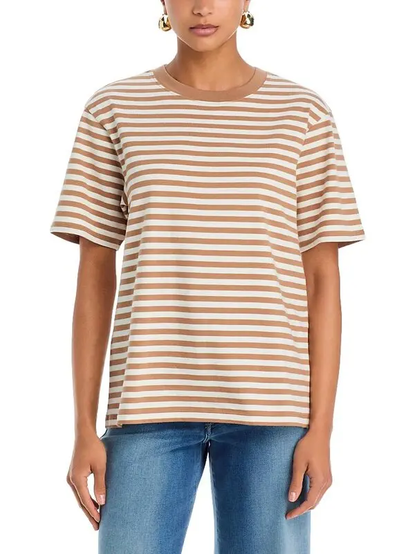 Good American The Oversized Tee Striped Cotton T-shirt - Clean Stripe Hearth