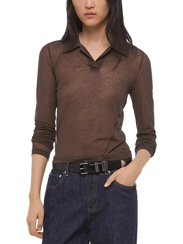 Helmut Lang Twisted Polo Top - Bistre
