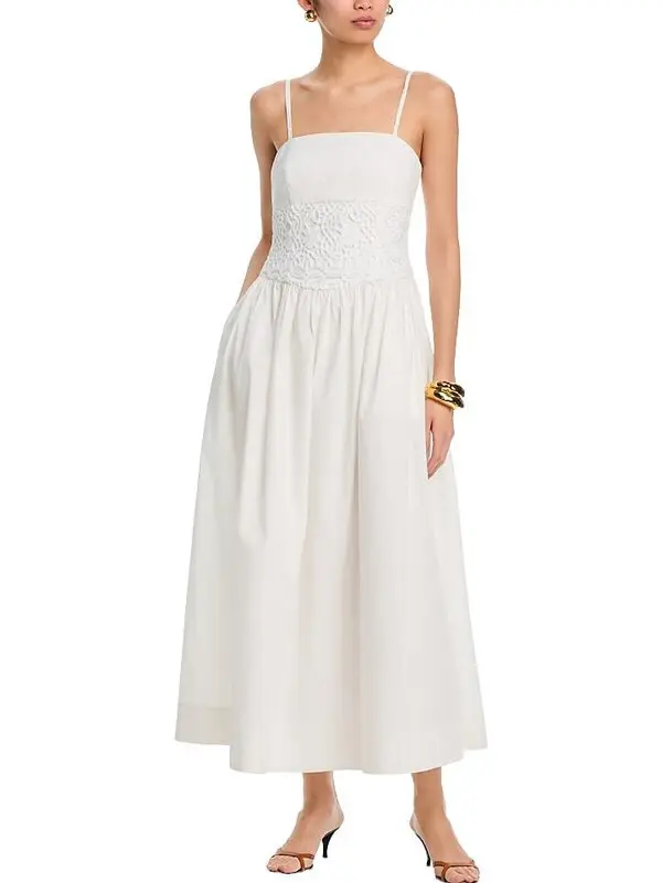 MILLY Crochet Maxi Dress - White