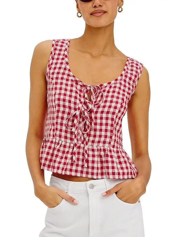 Rails Jonah Linen Top - Picnic Check