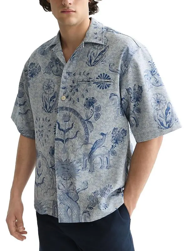 Scotch & Soda Delfts Blau Jacquard Graphic Shirt - Delft Tile