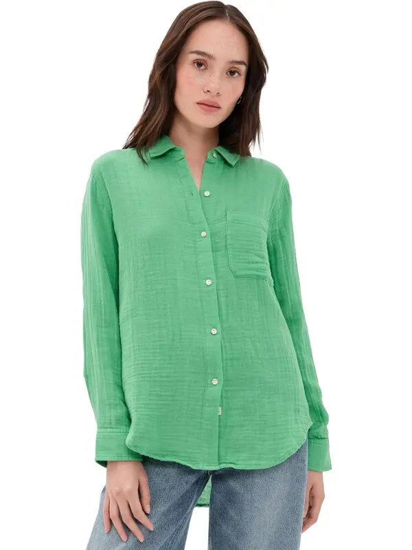 Rails Ellis Button-down Shirt In Gauze - Clover
