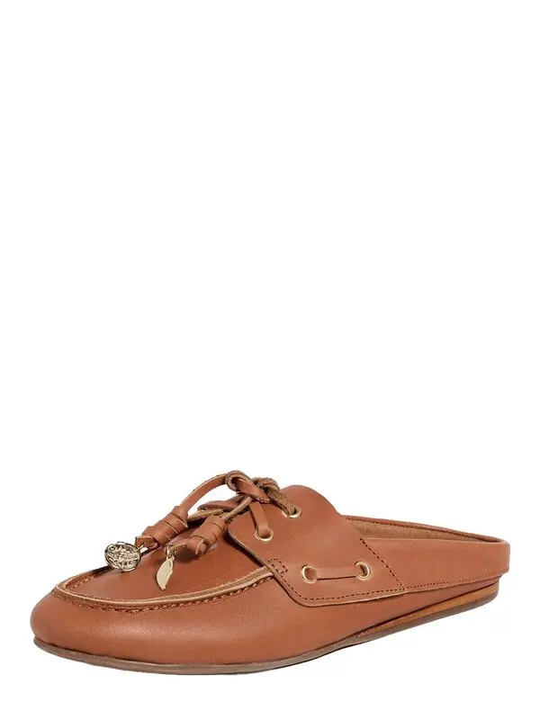 ANCIENT GREEK SANDALS Naveta Boat Shoe Mules - Natural
