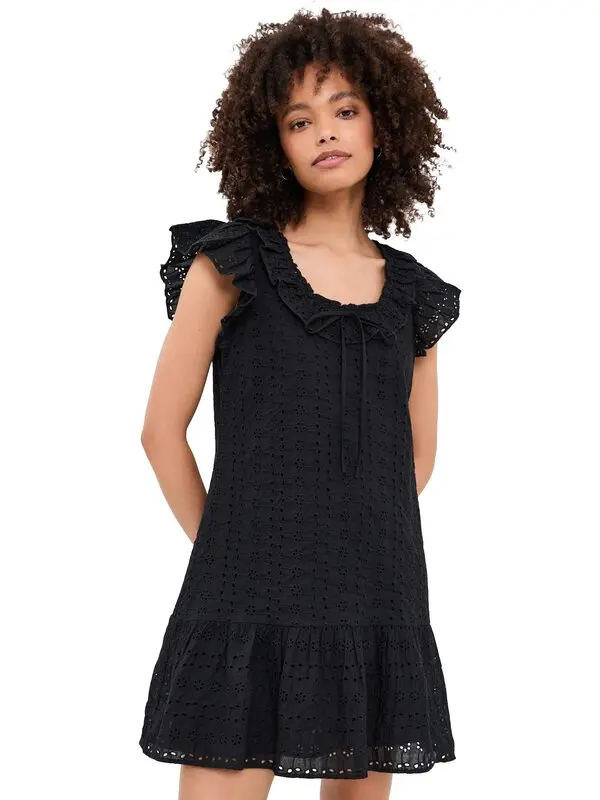 Rails Essie Eyelet Embroidered Mini Dress - Black Eyelet