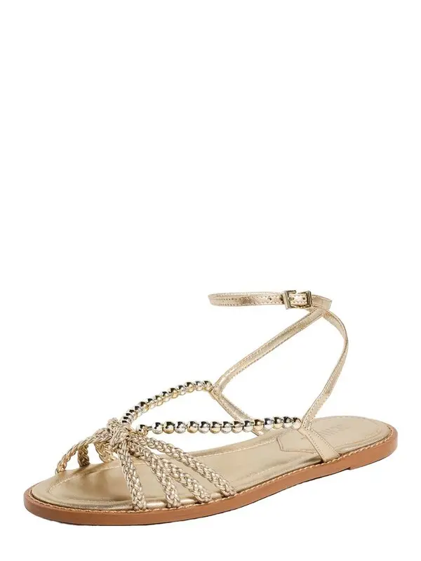 Schutz Adele Flat Sandals - Platina