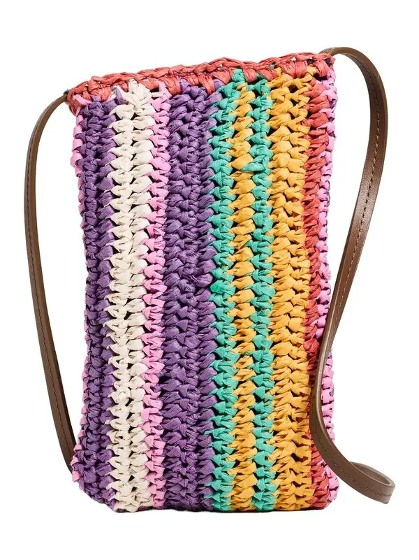 Faherty Brand Straw Stripe Crossbody Bag - Rainbow Stripe