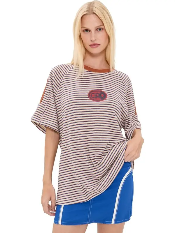 CIAO CIAO VACATION Amber Stripe Racer Tee - Red Stripe