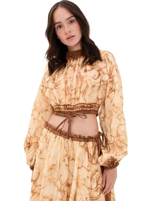 Zimmermann Indra Tie-dye Bodice - Chocolate Tie Dye
