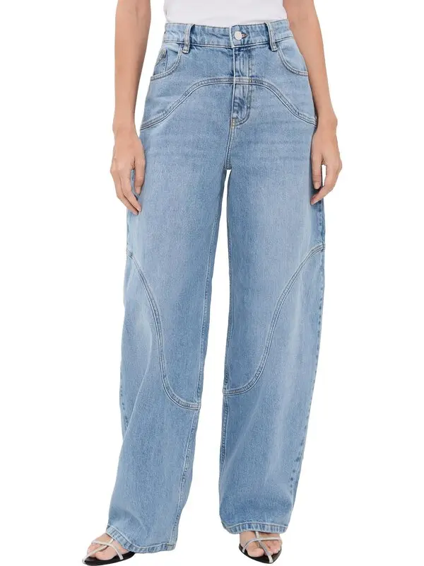 Baum Und Pferdgarten Paneled Wide Leg Jeans - Forever Blue Denim