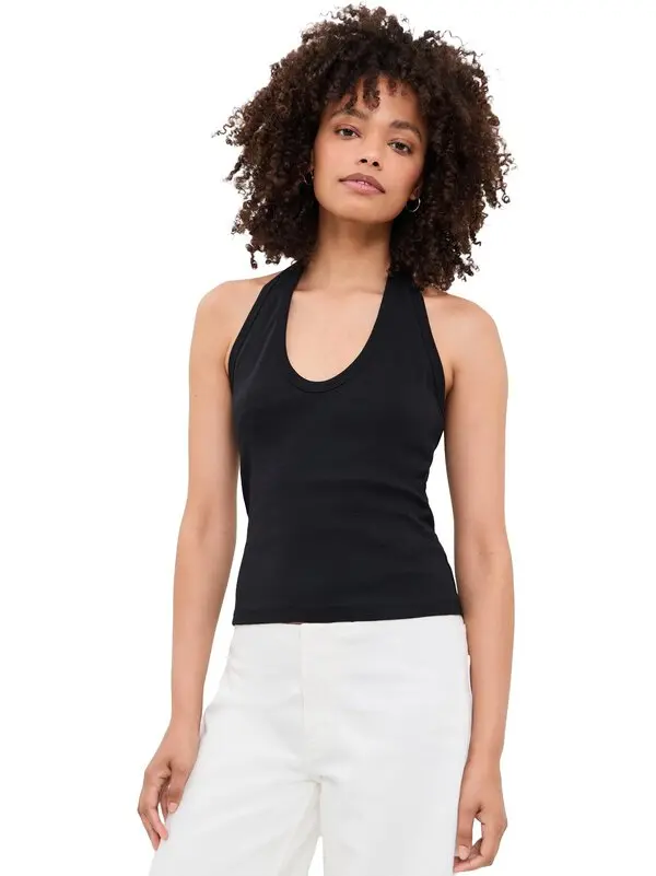 A.L.C. Ari Halter Neck Tank Top - Black