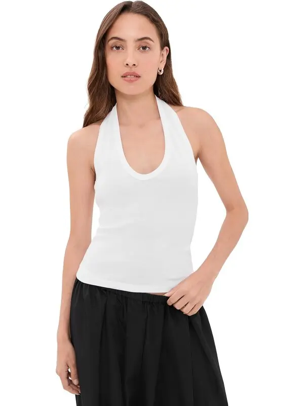 A.L.C. Ari Halter Neck Tank Top - White