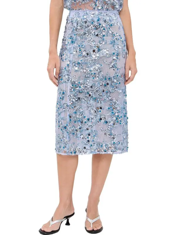 Baum Und Pferdgarten Shania Sequined Mesh Skirt - Kentucky Blue
