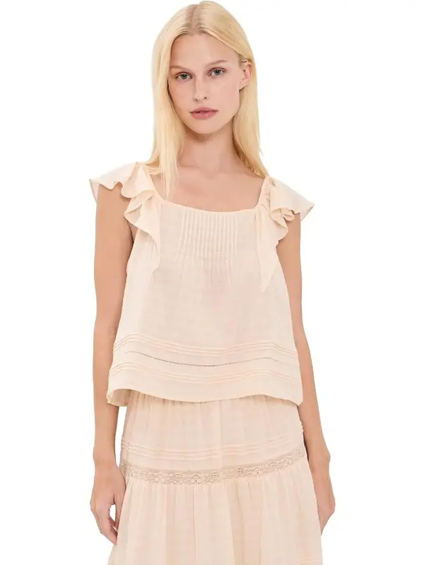 Paige Oaks Top - Light Peach
